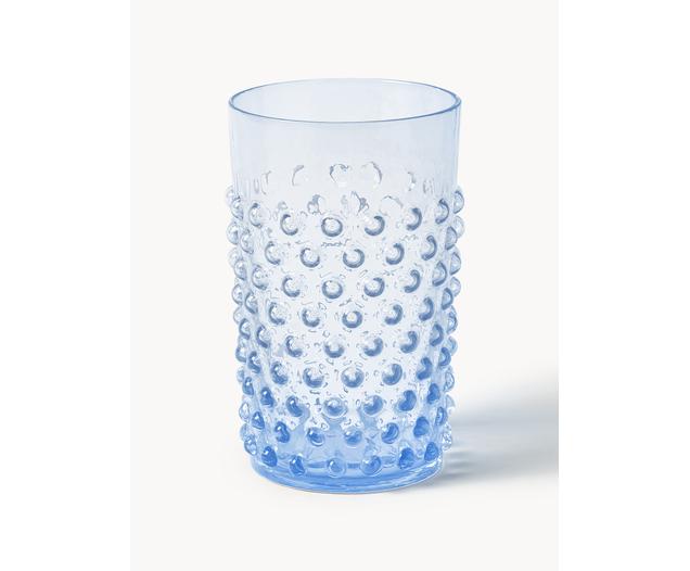 Mundgeblasene Wassergläser Hobnail, 6 Stück | Westwing