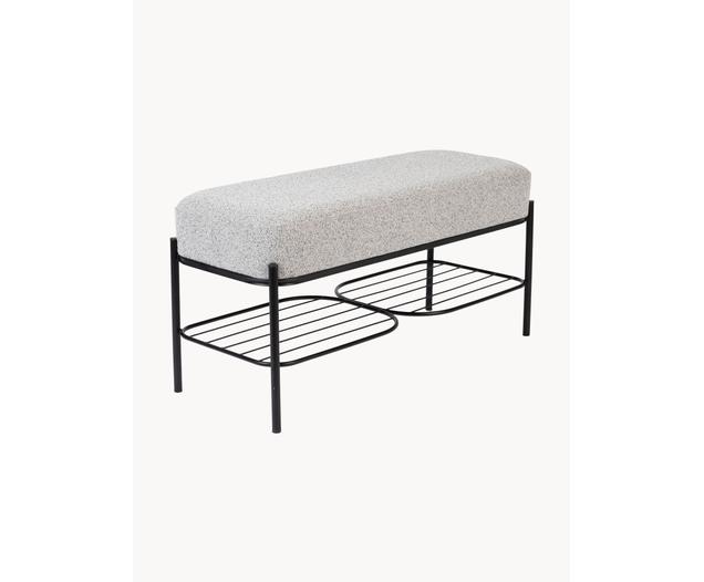 Bouclé-Polsterbank Milou mit Ablage | Westwing