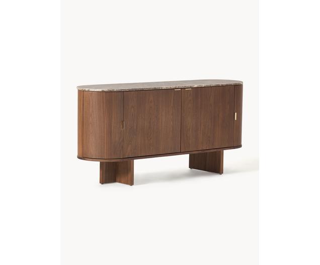 Buffet en bois avec coins arrondis et plateau en marbre Zumi | Westwing