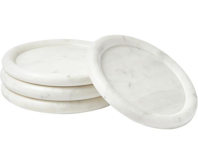 Dessous-de-plat en marbre Yael, 4 pièces | Westwing