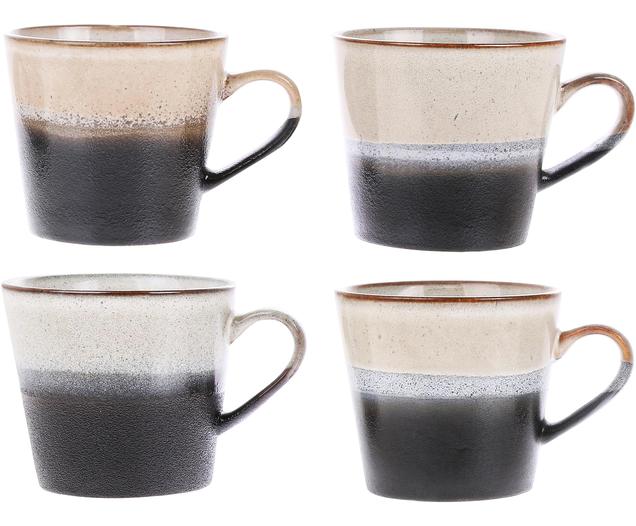 Handgemachte Tassen 70's, 4 Stück | Westwing