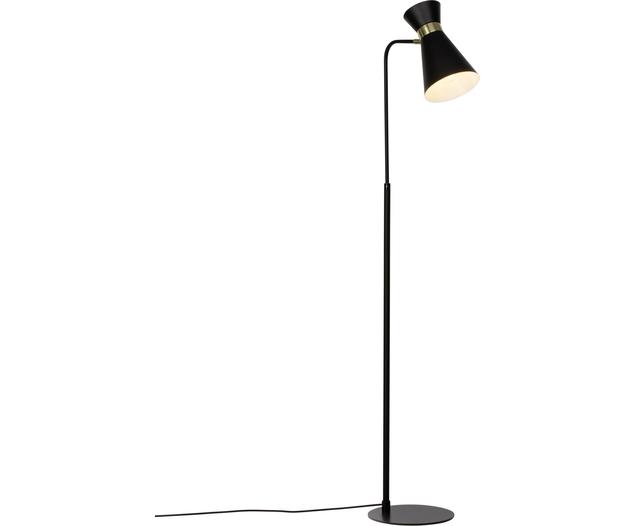 Retro-Leselampe Grazia in Schwarz-Gold