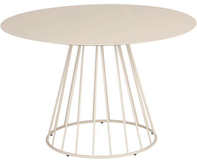 Runder Esstisch Maggie in Beige mit Metall-Gestell, Ø 120 cm