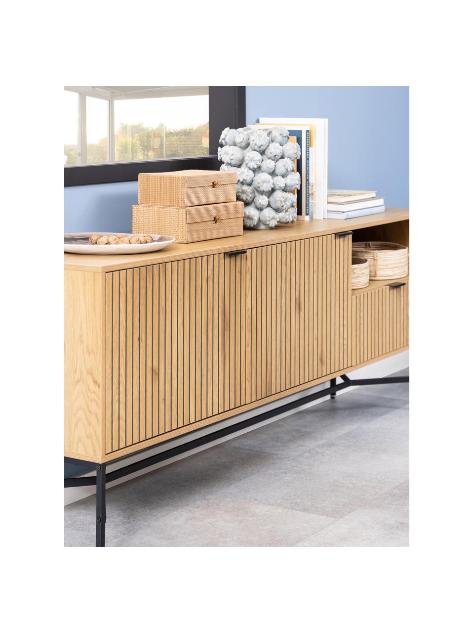 Enfilade en bois façade nervurée Jaipur | Westwing