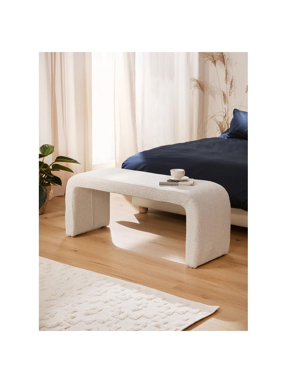 Moderne bouclé bank Penelope in wit | Westwing