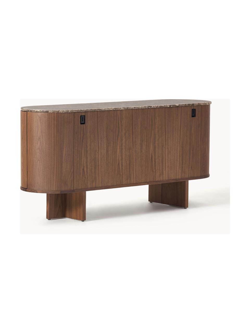 Buffet en bois avec coins arrondis et plateau en marbre Zumi | Westwing